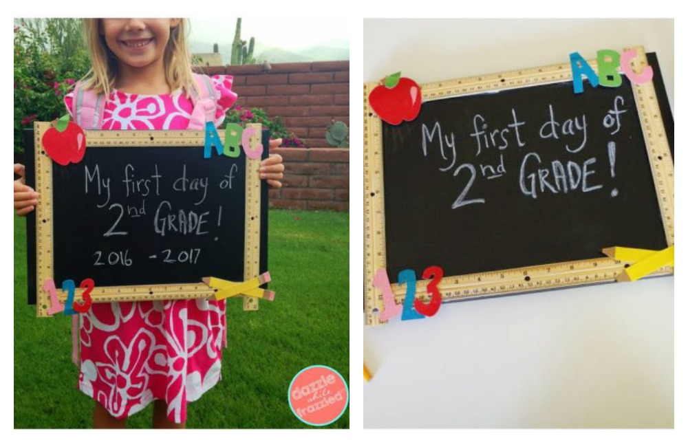 DIY Reusable Chalkboard Sign for School With Free Graphics! - Jenerally ...