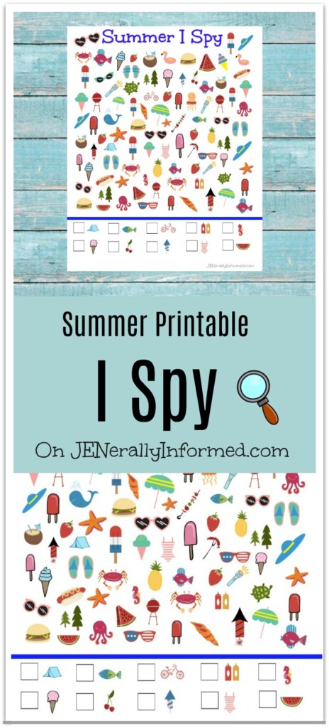 Summer I SPY Printable - Jenerally Informed
