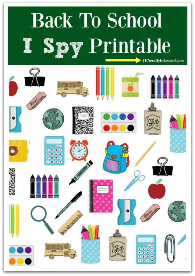 FREE Back To School I Spy Printable - Jenerally Informed