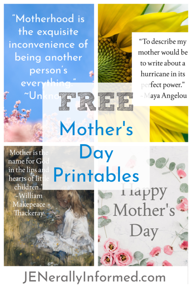 Free Mother's Day Printables - Jenerally Informed